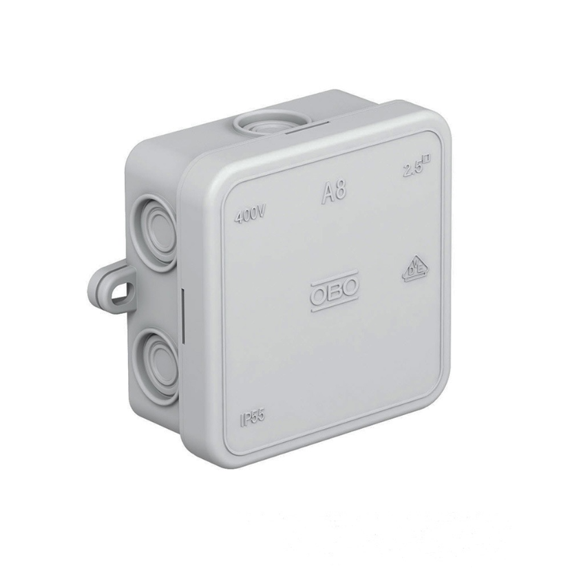 Plastična OBO kutija 75×75 mm IP 55 Siva – SAB Tech