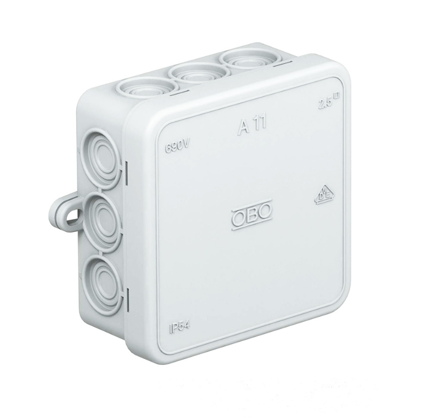 Plastična OBO kutija 85×85 mm IP 55 Bela – SAB Tech